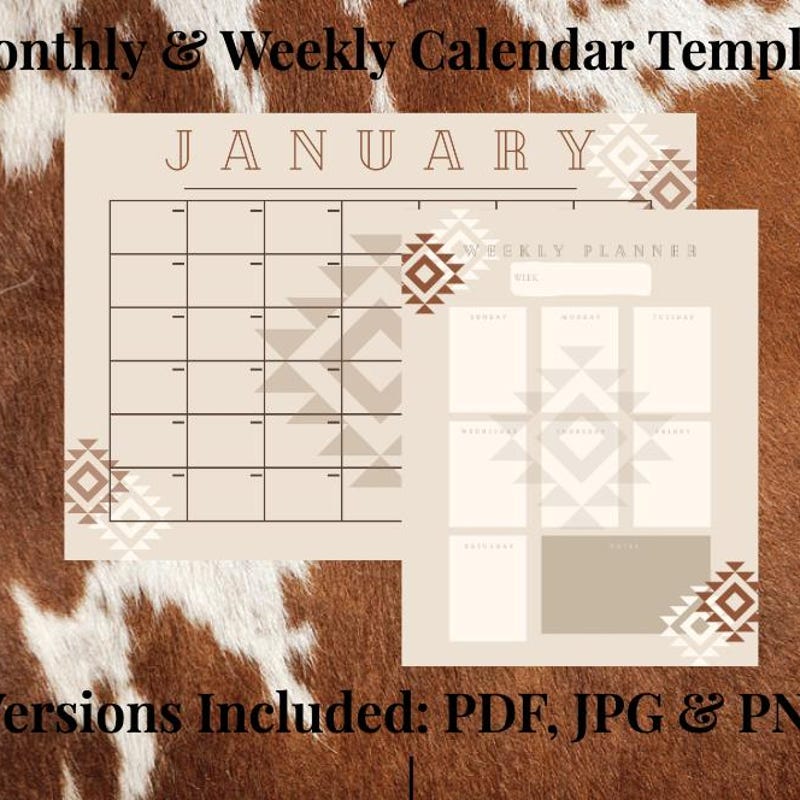 Western Calendar - Etsy