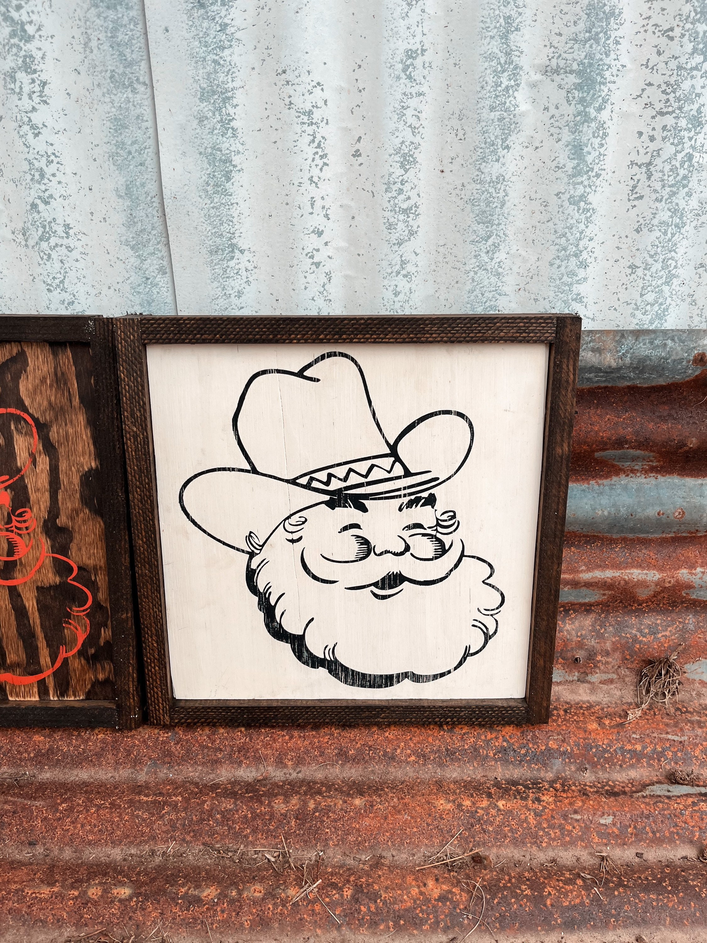 Cowboy Santa Sign | Cowboy Christmas | Christmas Sign | Western ...