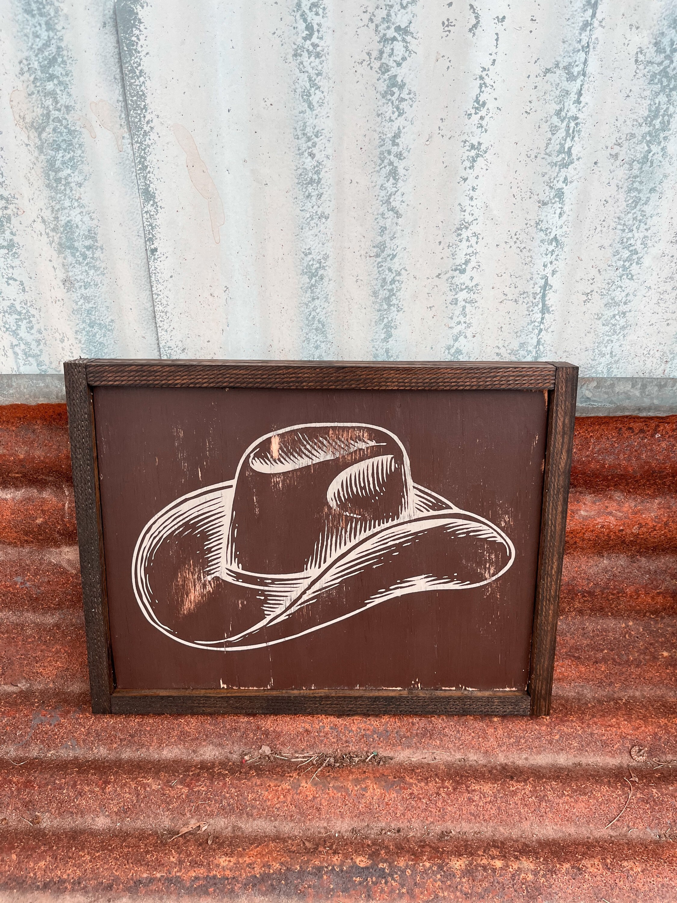 Cowboy Hat Sign | Cowboy Sign | Western Sign | Distressed Sign | Cowboy ...