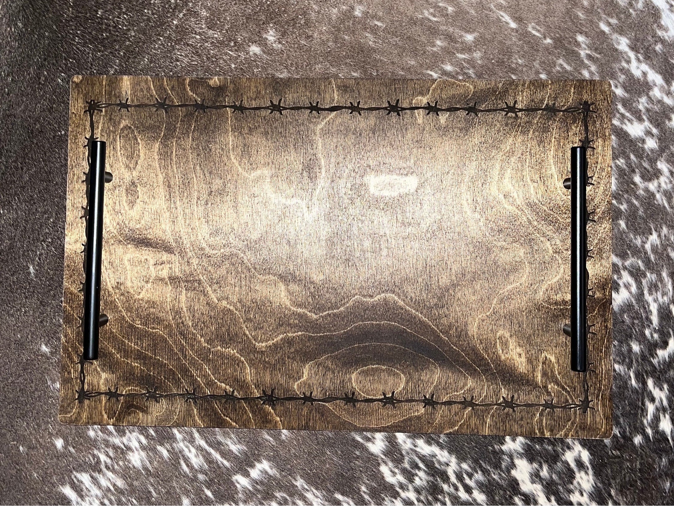 Barbed Wire Serving Tray | Western Serving Tray | Cowboy Decor ...