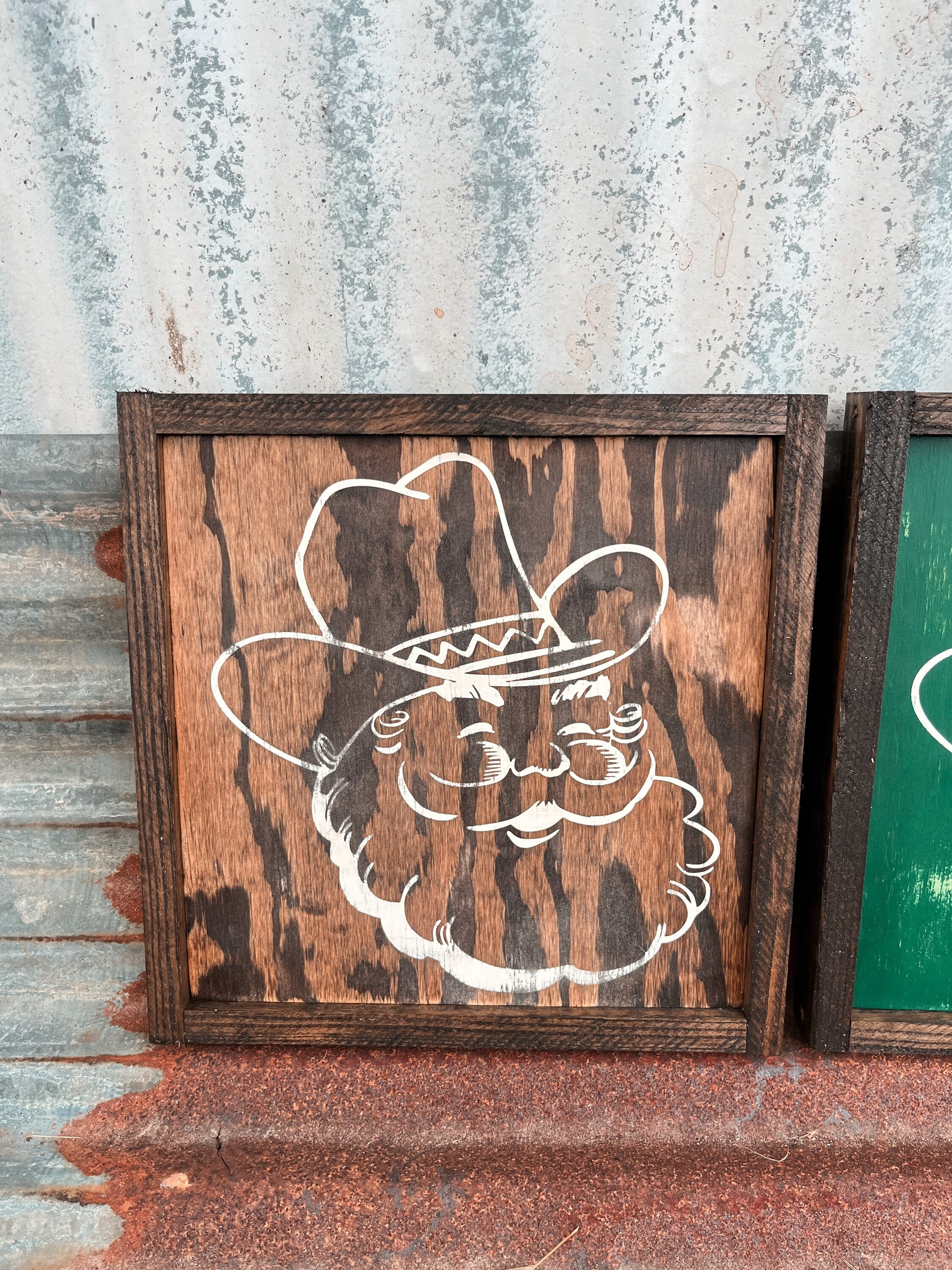 Cowboy Santa Sign | Cowboy Christmas | Christmas Sign | Western ...