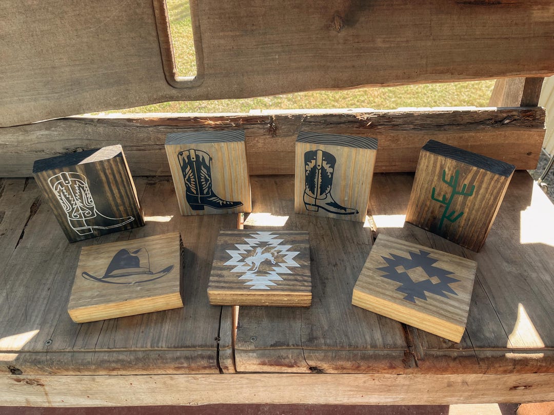 Western Block Signs | Western Sign | Western Home Decor | Christmas ...