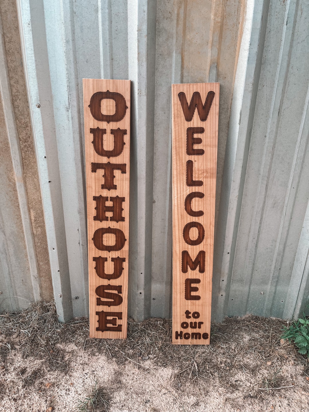 Vertical Outhouse Sign | Welcome Sign | Rustic Sign | Western Sign ...