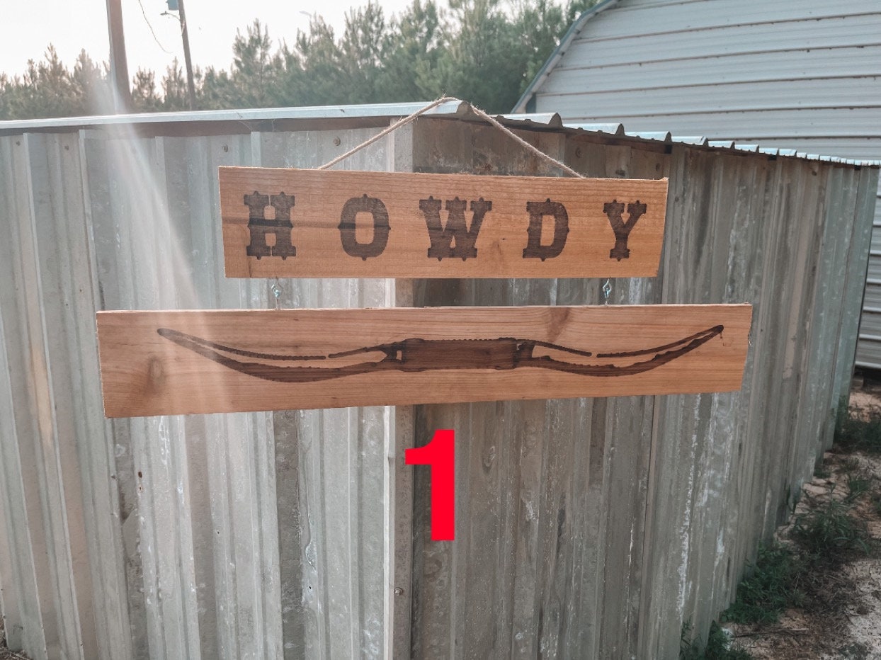 Howdy Y’all Hanging Sign | Western Signs | Western Decor | Western ...