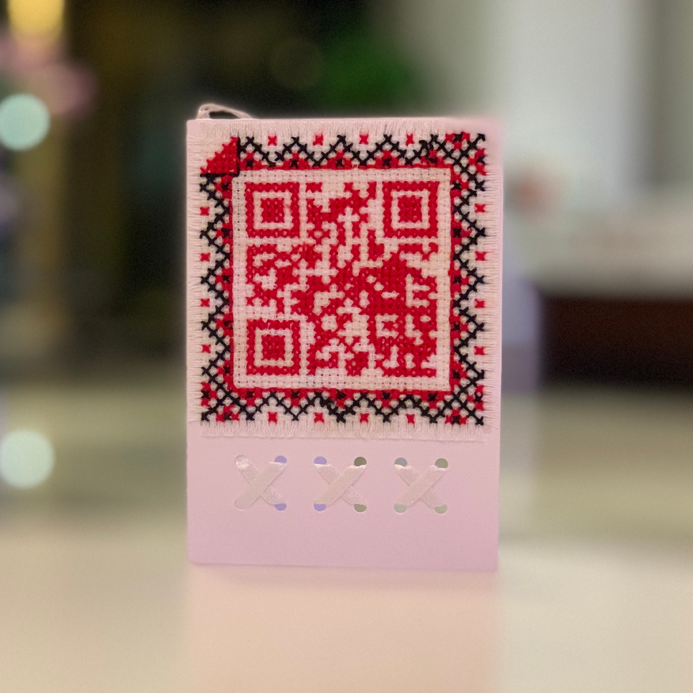 Gift Card Qr-code With Hand Made Embroidery - Etsy