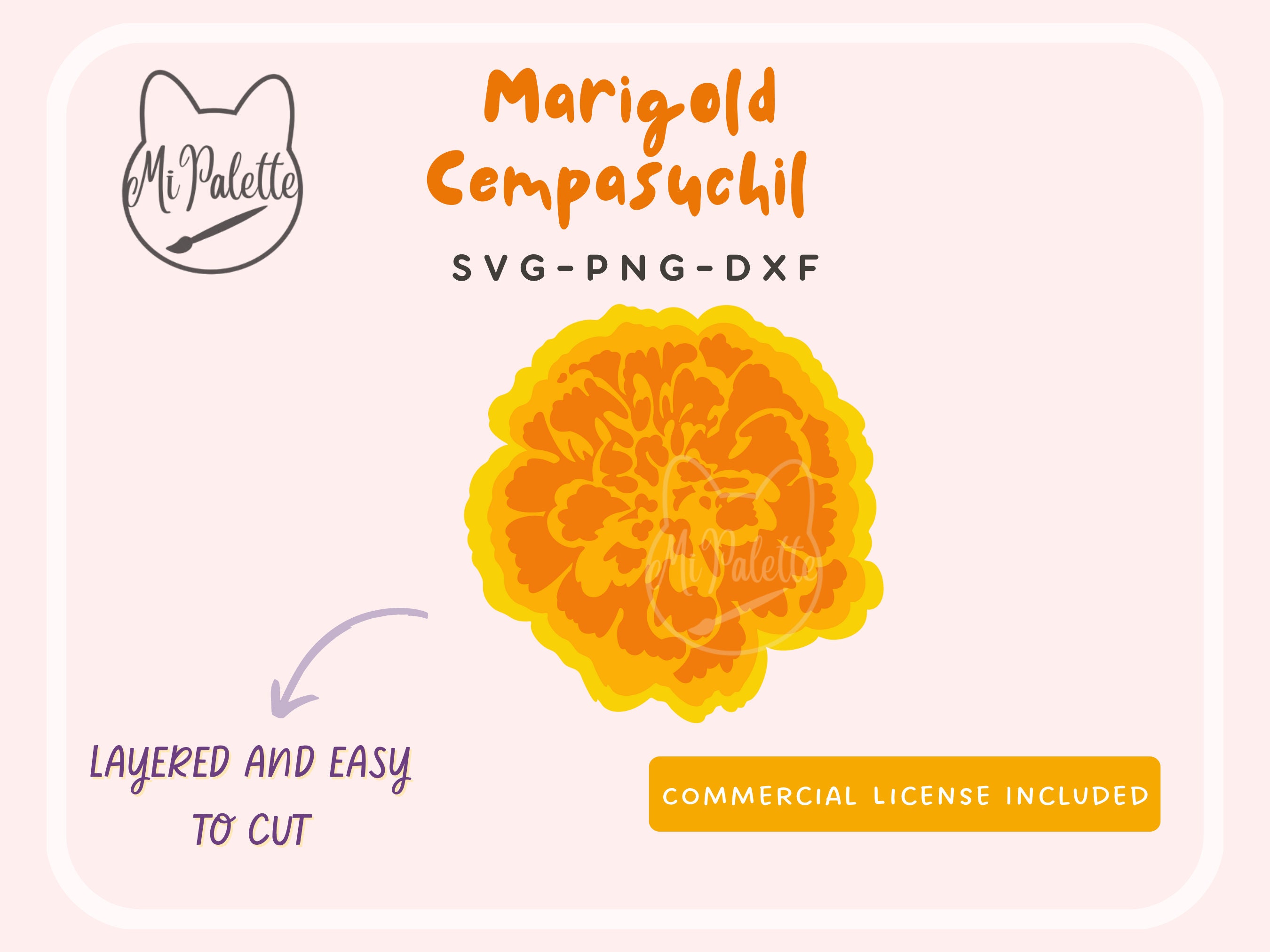 Dia De Los Muertos Flower - Marigold, Cempasuchil Digital Download SVG ...