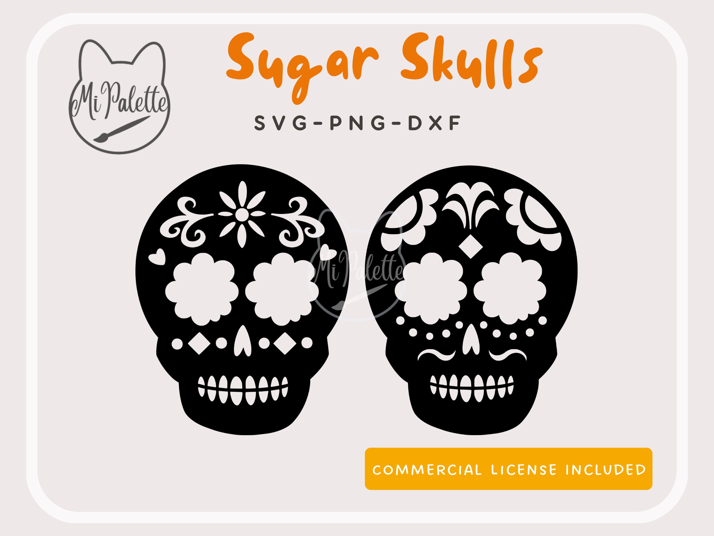 Sugar Skulls Cutout Dia De Los Muertos Digital Download - Etsy