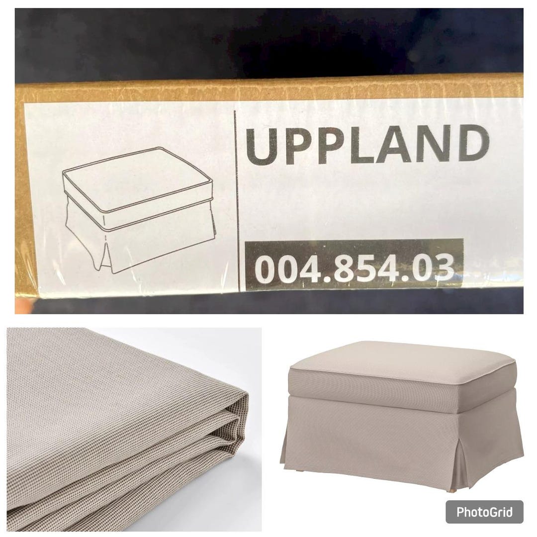 IKEA UPPLAND Cover for Ottoman Totebo Light Beige Footstool Slipcover ...