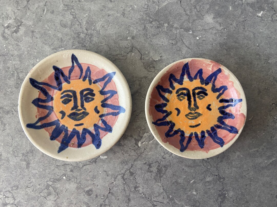 Hand Painted Sun Pottery Dishes Hand Made - Etsy