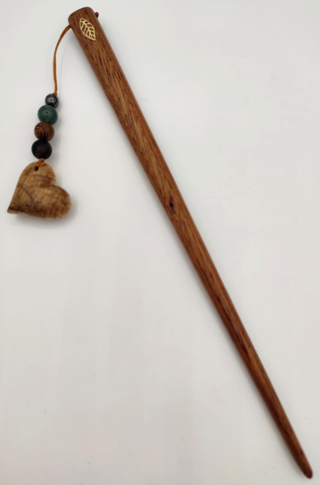 Gold. 18k Gold Japanese Hair Pin. Wooden Heart Hair Stick With Yellow ...