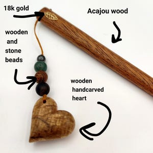 Gold. 18k Gold Japanese Hair Pin. Wooden Heart Hair Stick With Yellow ...