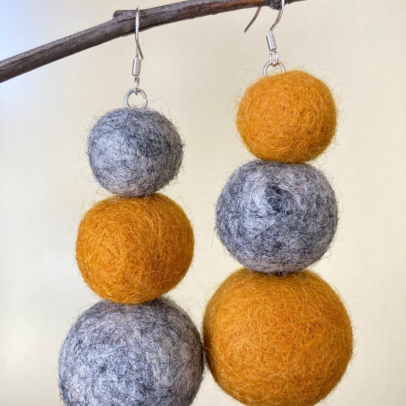 Wool Earrings - Etsy