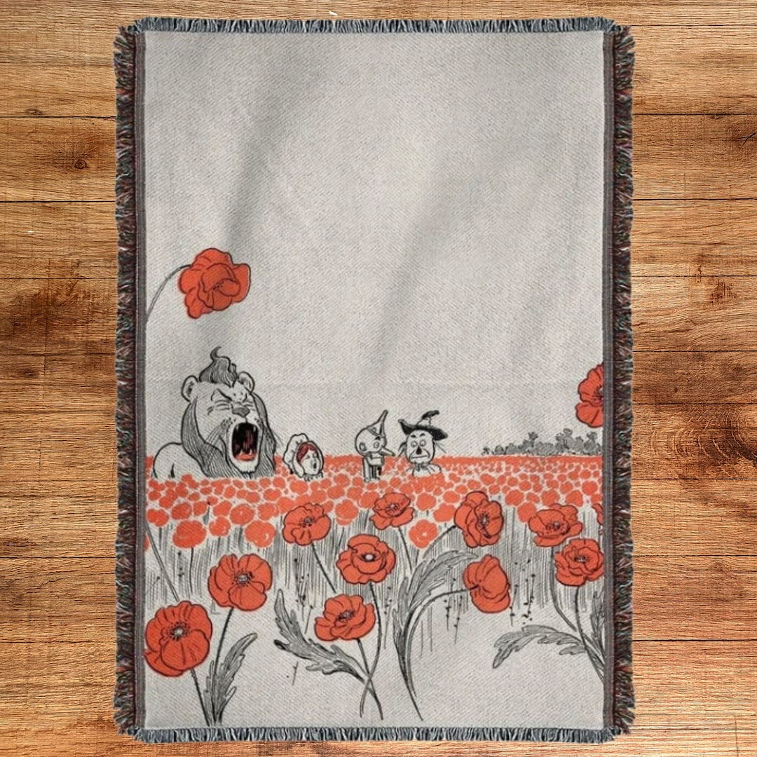 Wonderful Wizard of Oz Poppy Field Blanket Soft-touch woven, Tapestry ...