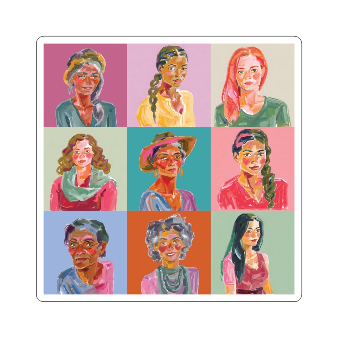 The Lady Bunch Women's Portraits Stickers - Etsy