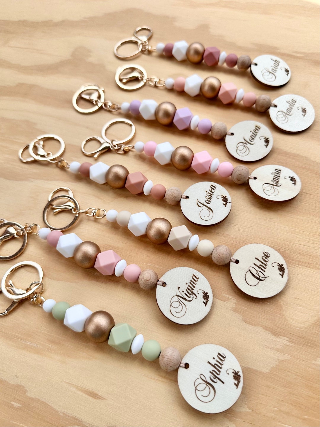 Personalized Name Keychain Bag Name Keychain Girl Gift Beaded Bag ...