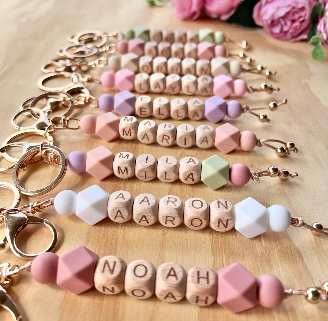 Personalized Name Keychain Diaper Bag Keychain Baby Gift - Etsy