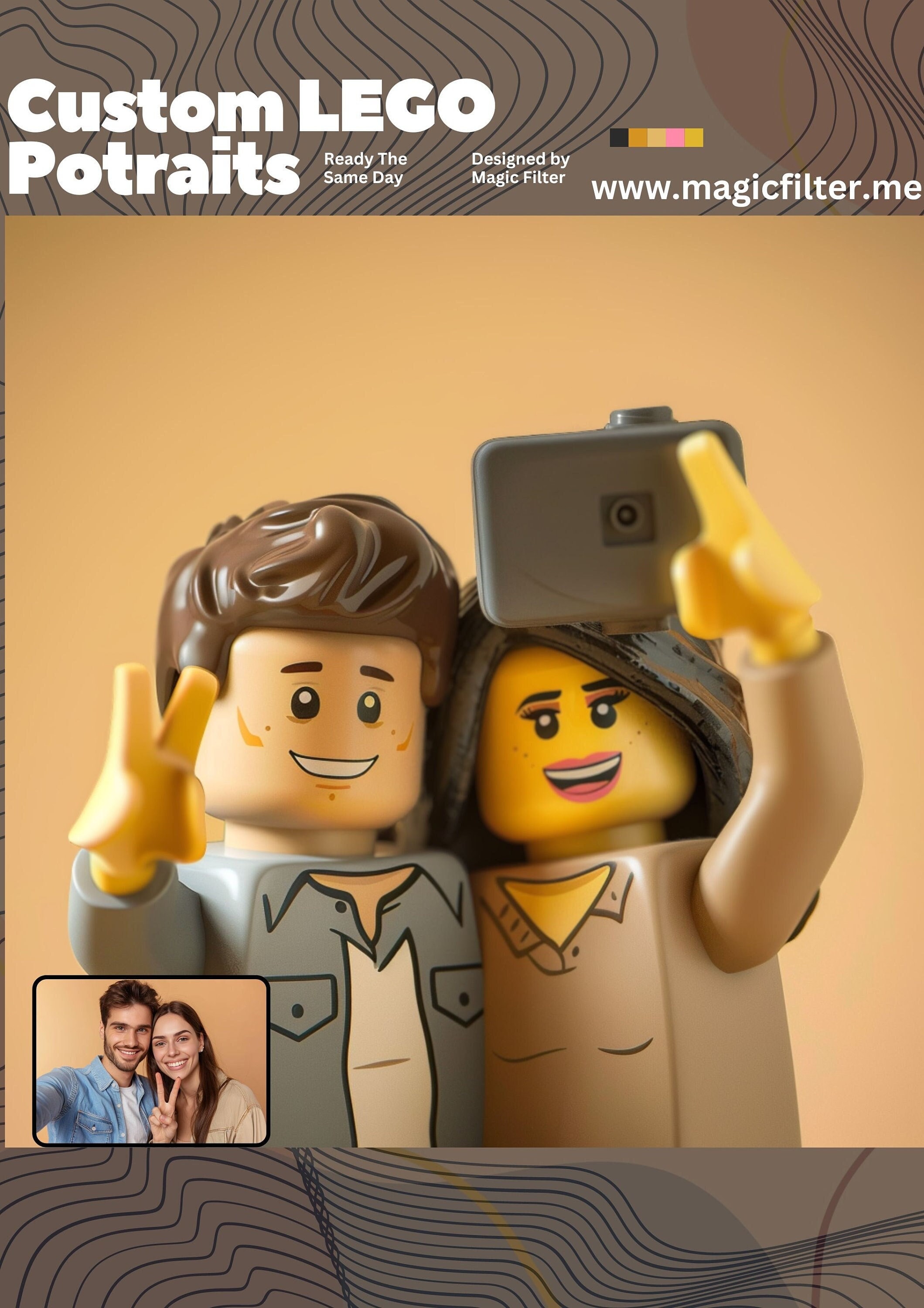 Custom LEGO Portrait Ready in Hours 3D Digital Art. Printable Art ...