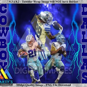 Cowboys Blue Lightning, Wrap 20oz Straight and Tapered 300 Dpi Digital ...