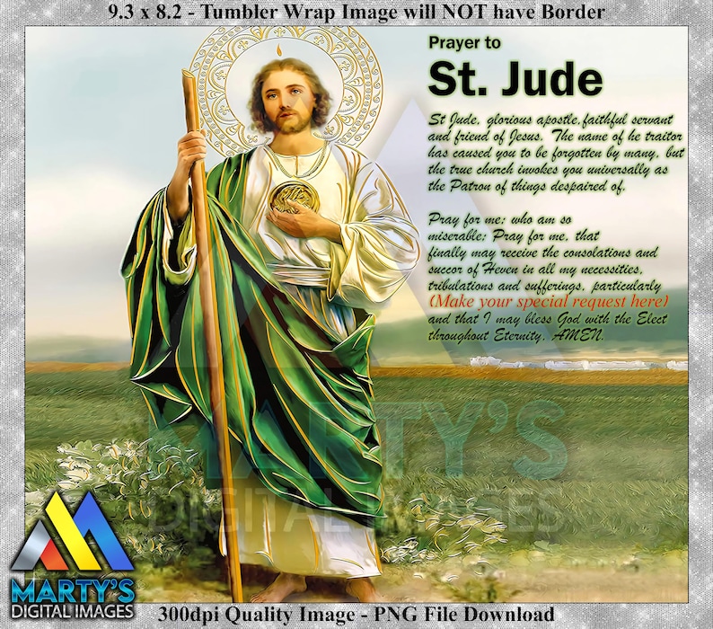 St. Jude Thaddius Prayer San Juditas Tadeo Rezo Wrap 20oz - Etsy