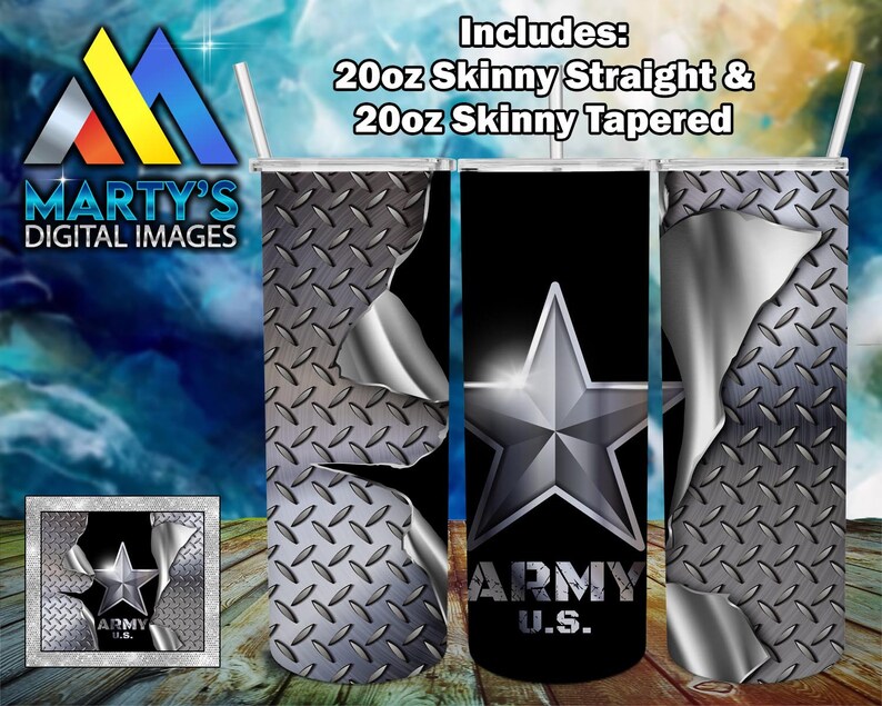 Us Army Diamond Plate Design USA Wrap 20oz Straight and - Etsy