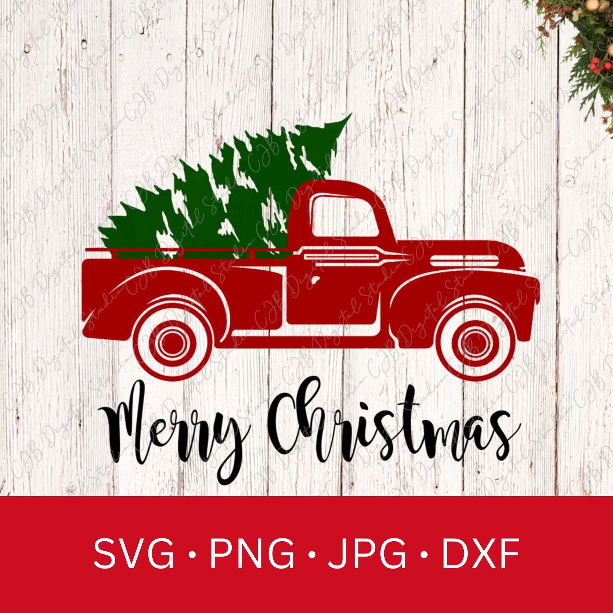 Christmas Tree Truck PNG, Merry Christmas SVG, Winter Holiday, Digital ...