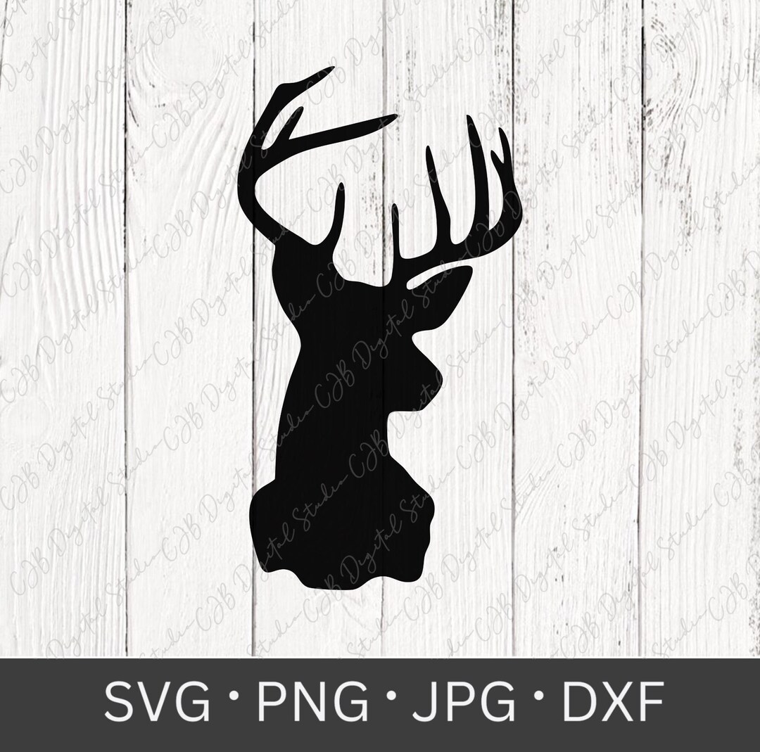 Deer Head Buck SVG, Deer PNG, Silhouette, Cricut Cut File, Instant ...