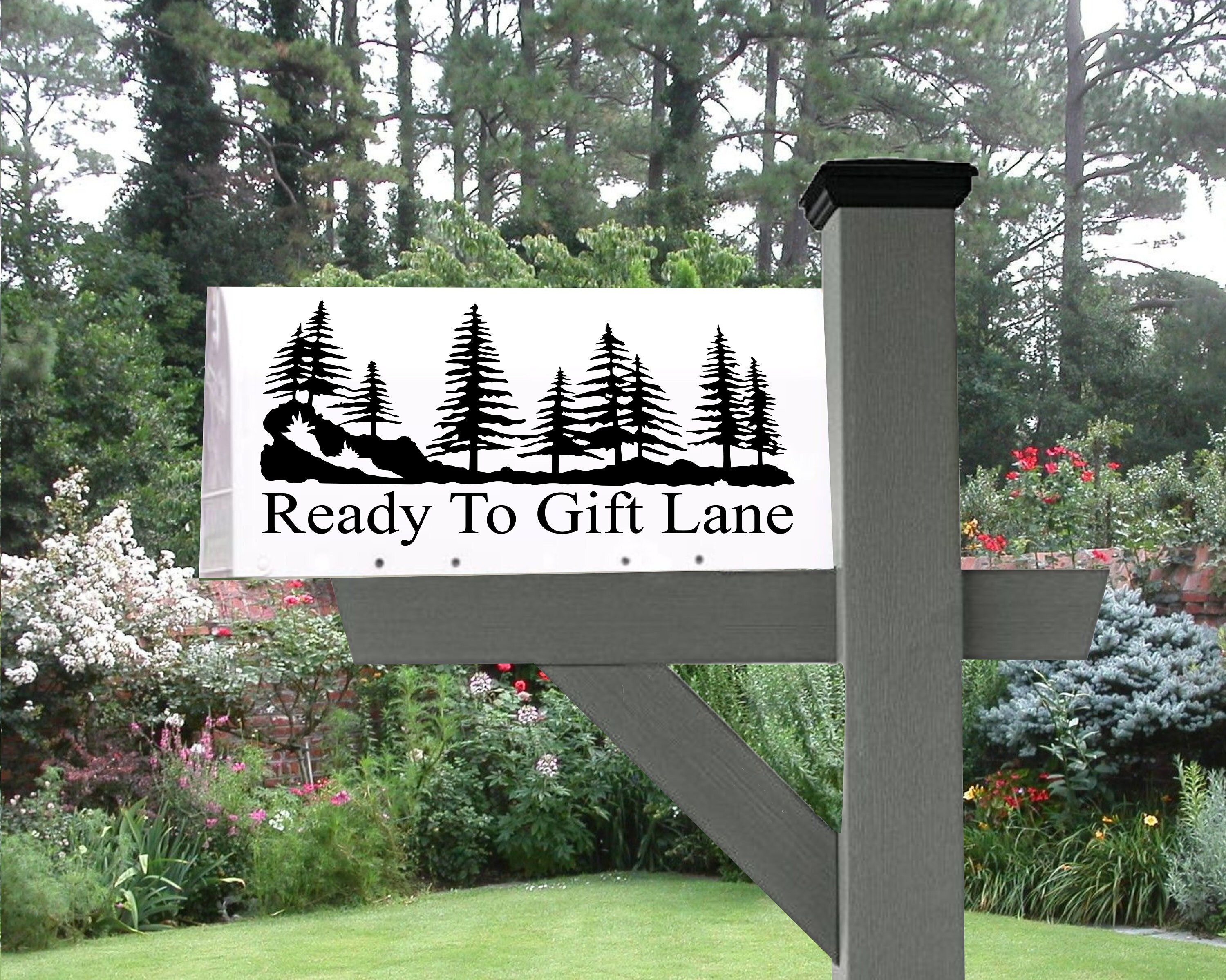 Pine Tree Mailbox SVG, Personalized Mailbox PNG, Street Address Decal ...