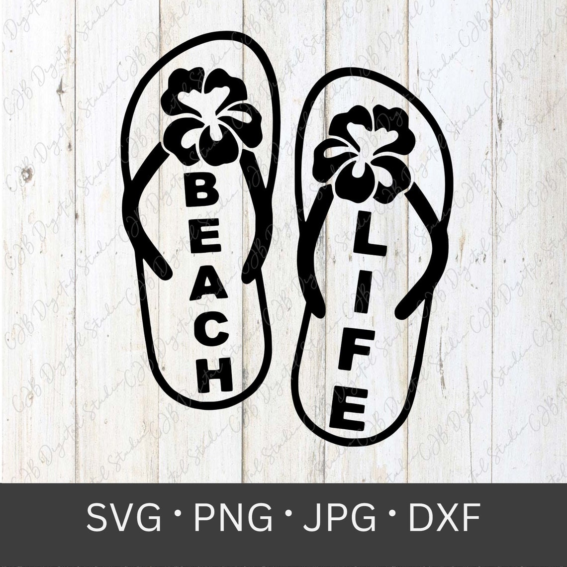 Flip Flops SVG Cut File for Cricut, Silhouette, Beach Life, Sandals ...