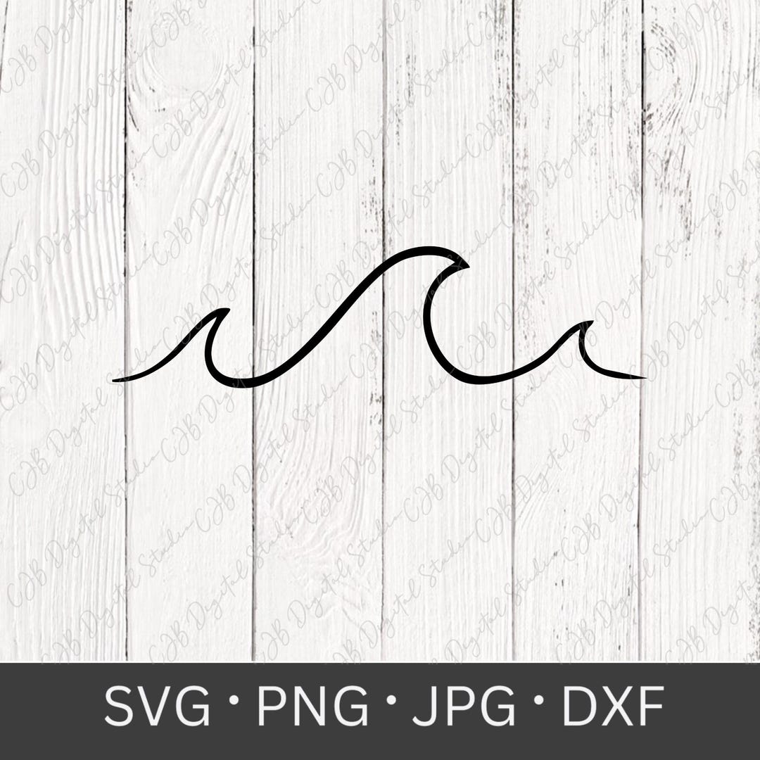 Ocean Wave SVG PNG, Sea Wave Silhouette, Beach Clipart, Simple Waves ...