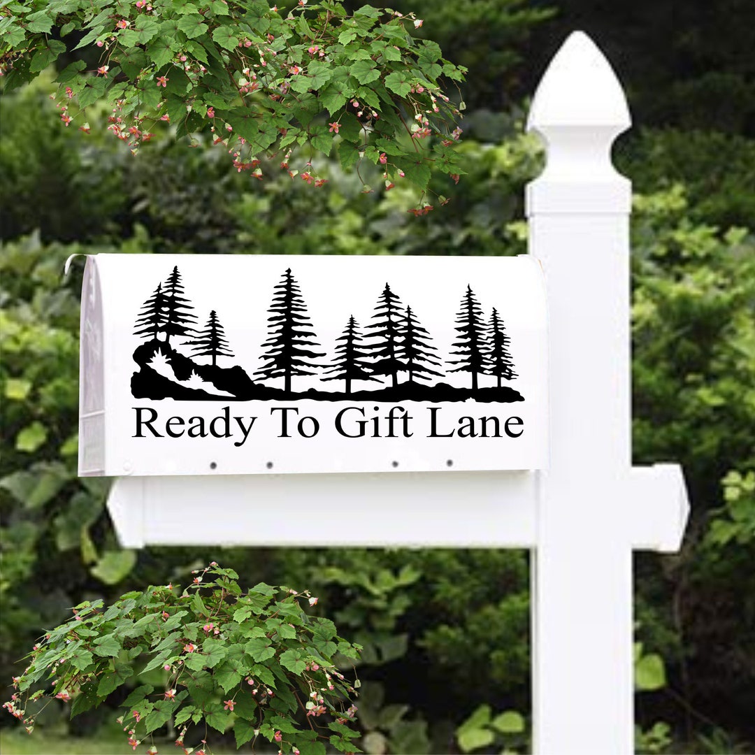 Pine Tree Mailbox SVG, Personalized Mailbox PNG, Street Address Decal ...