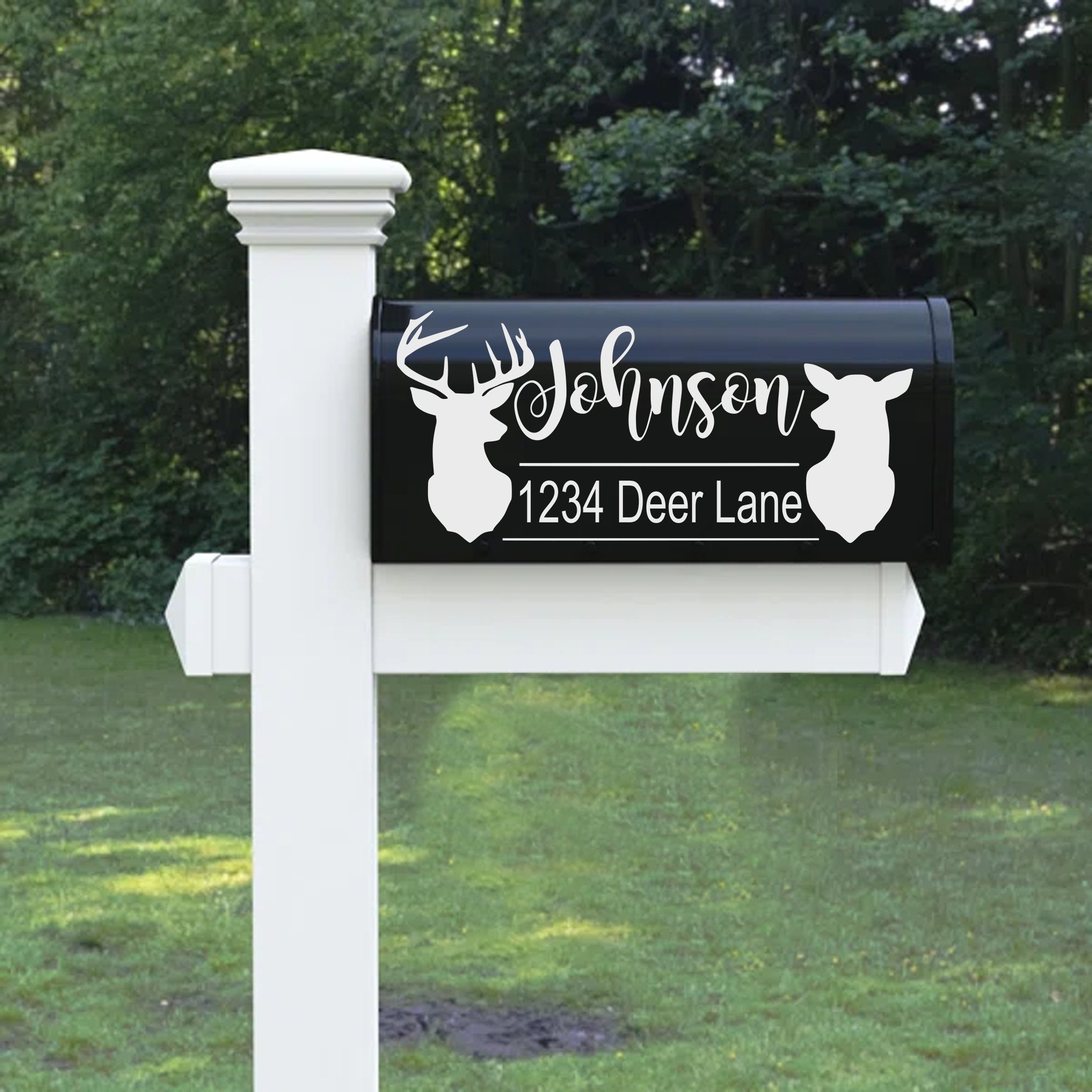 Deer Mailbox SVG, Custom Last Name SVG, Street Address, House Numbers ...