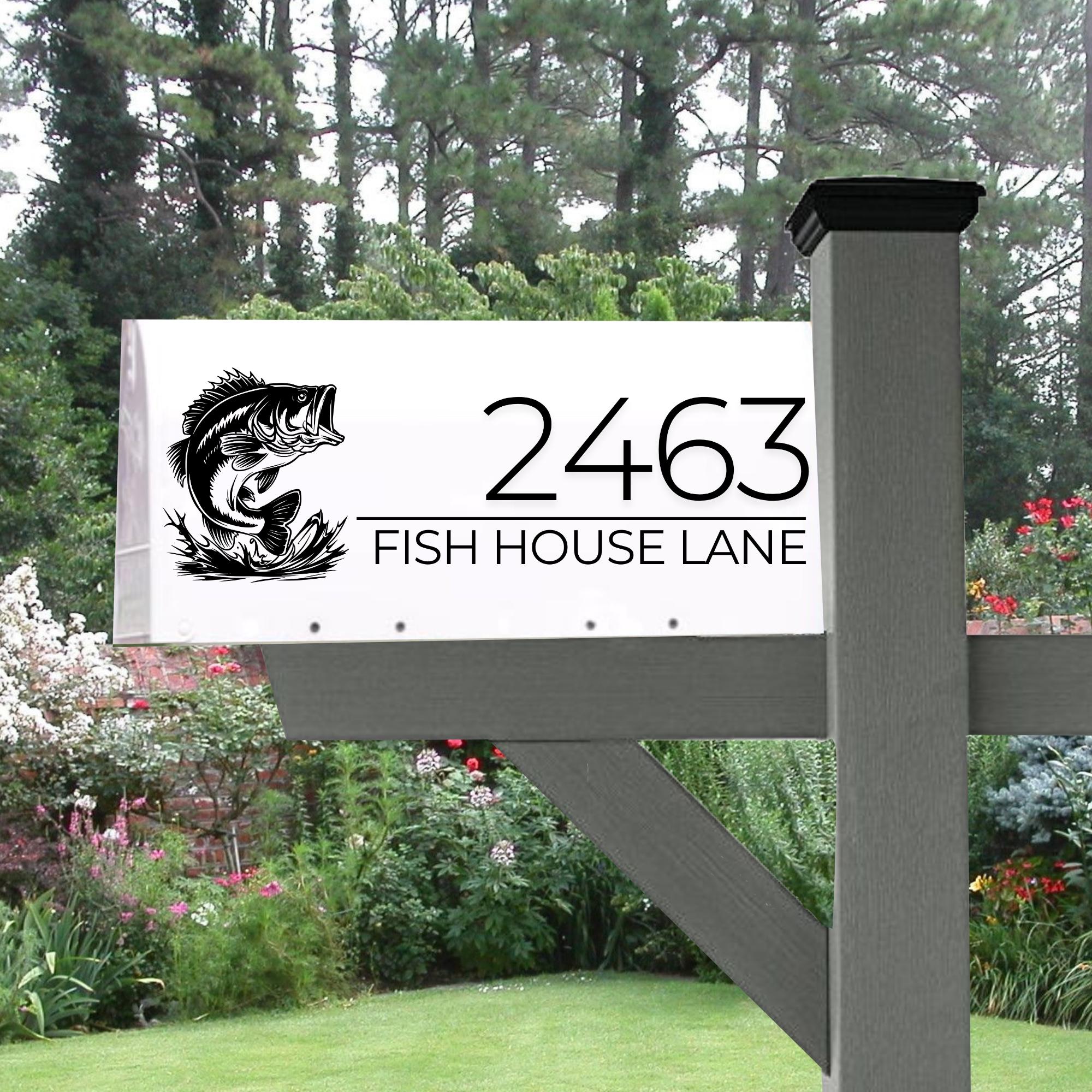 Custom Bass Mailbox Decal SVG, Fish Mailbox, Gift for Dad, Address ...
