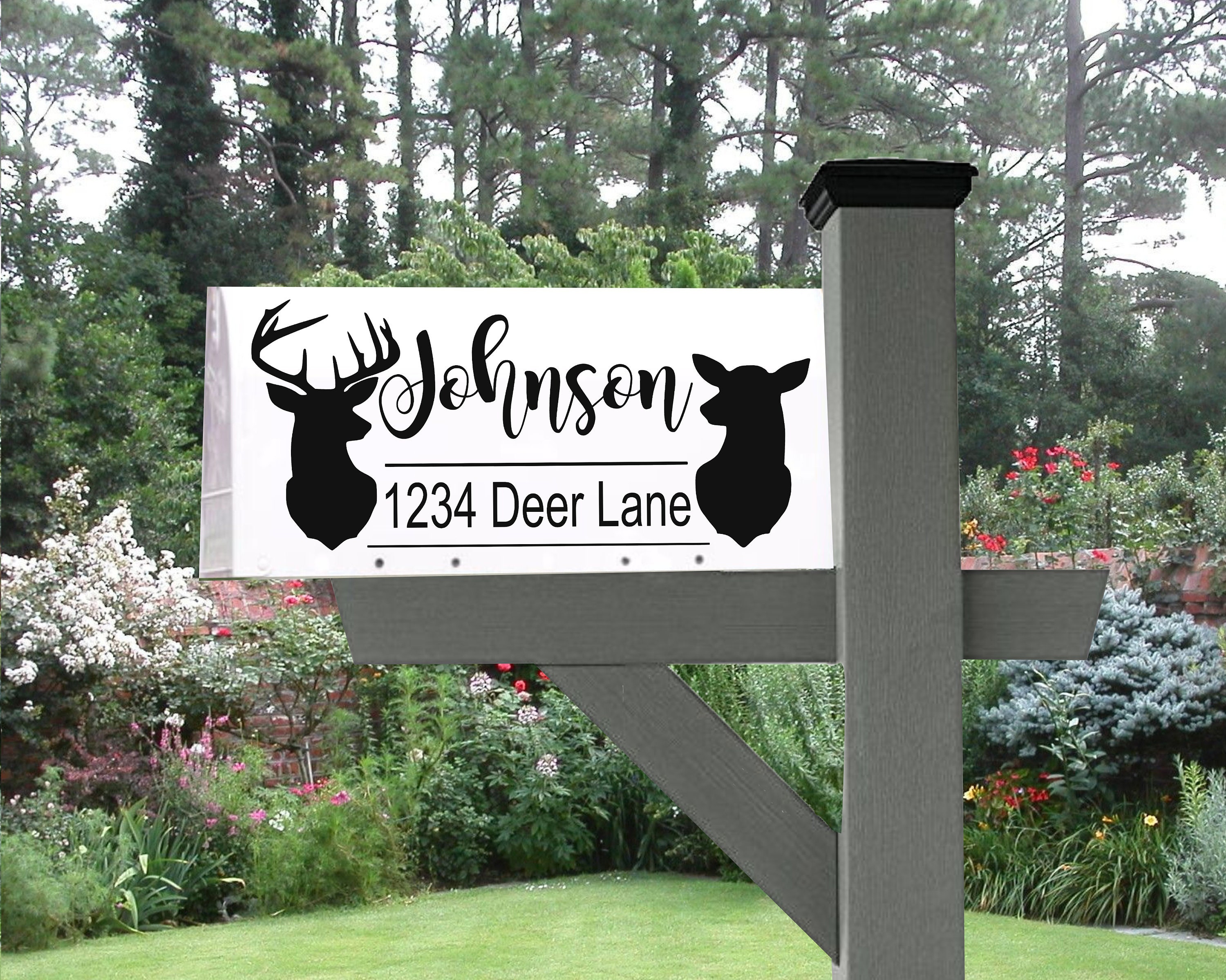 Deer Mailbox SVG, Custom Last Name SVG, Street Address, House Numbers ...