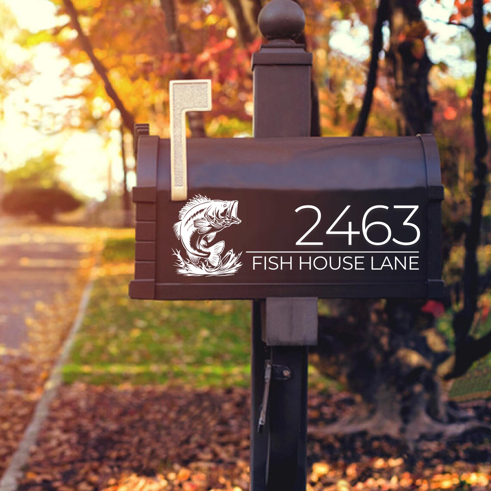 Custom Bass Mailbox Decal SVG, Fish Mailbox, Gift for Dad, Address ...