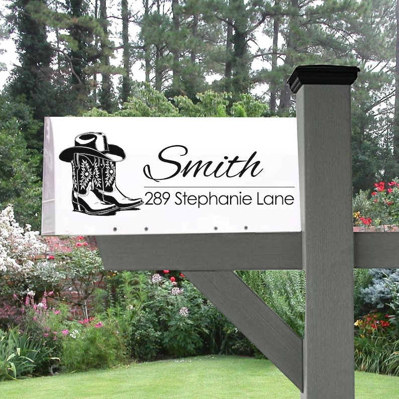 Custom Cowboy Mailbox Decal SVG, Country Western Address Sticker ...