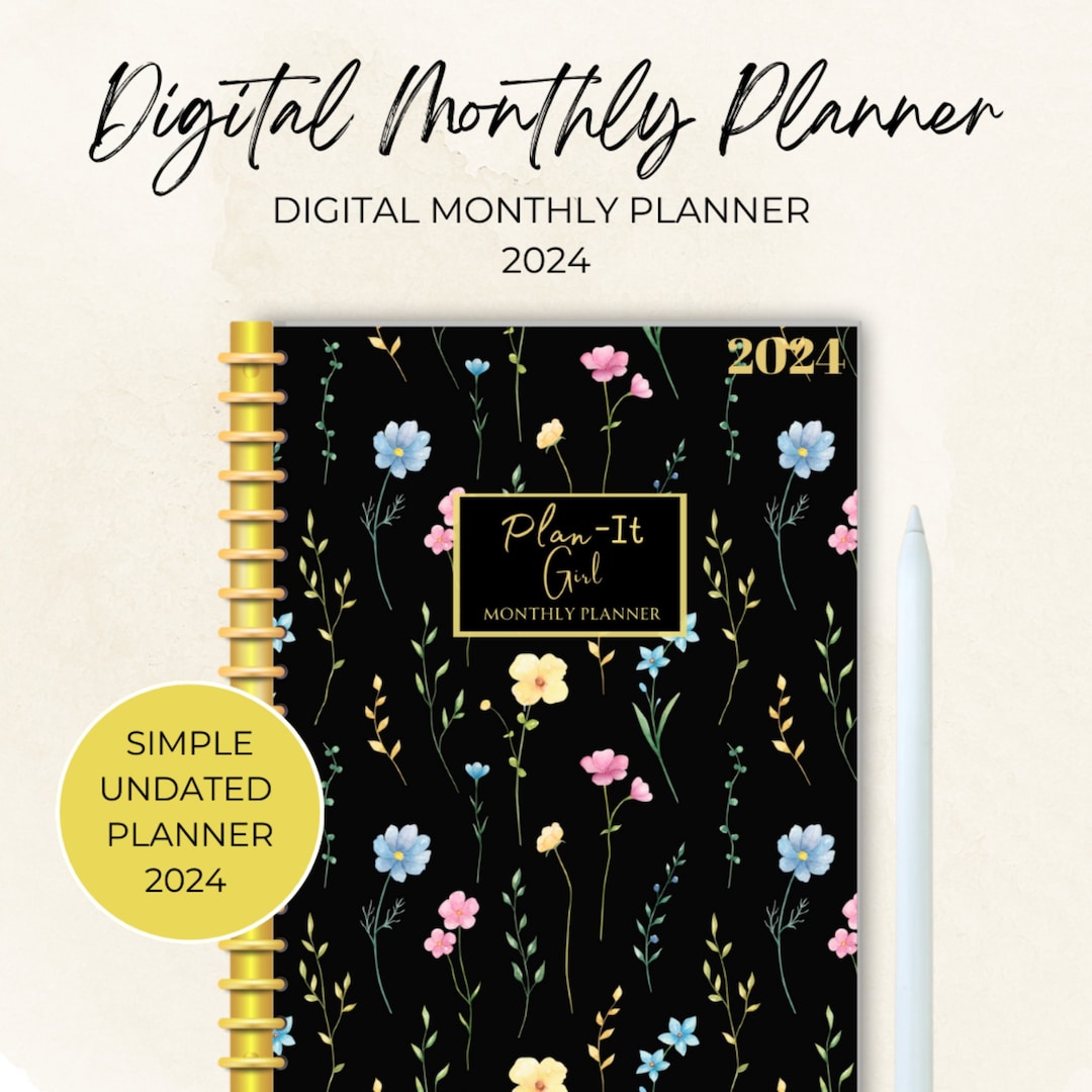 Monthly Undated Digital Planner 2024, Hyperlinked, Goodnotes, Ipad ...