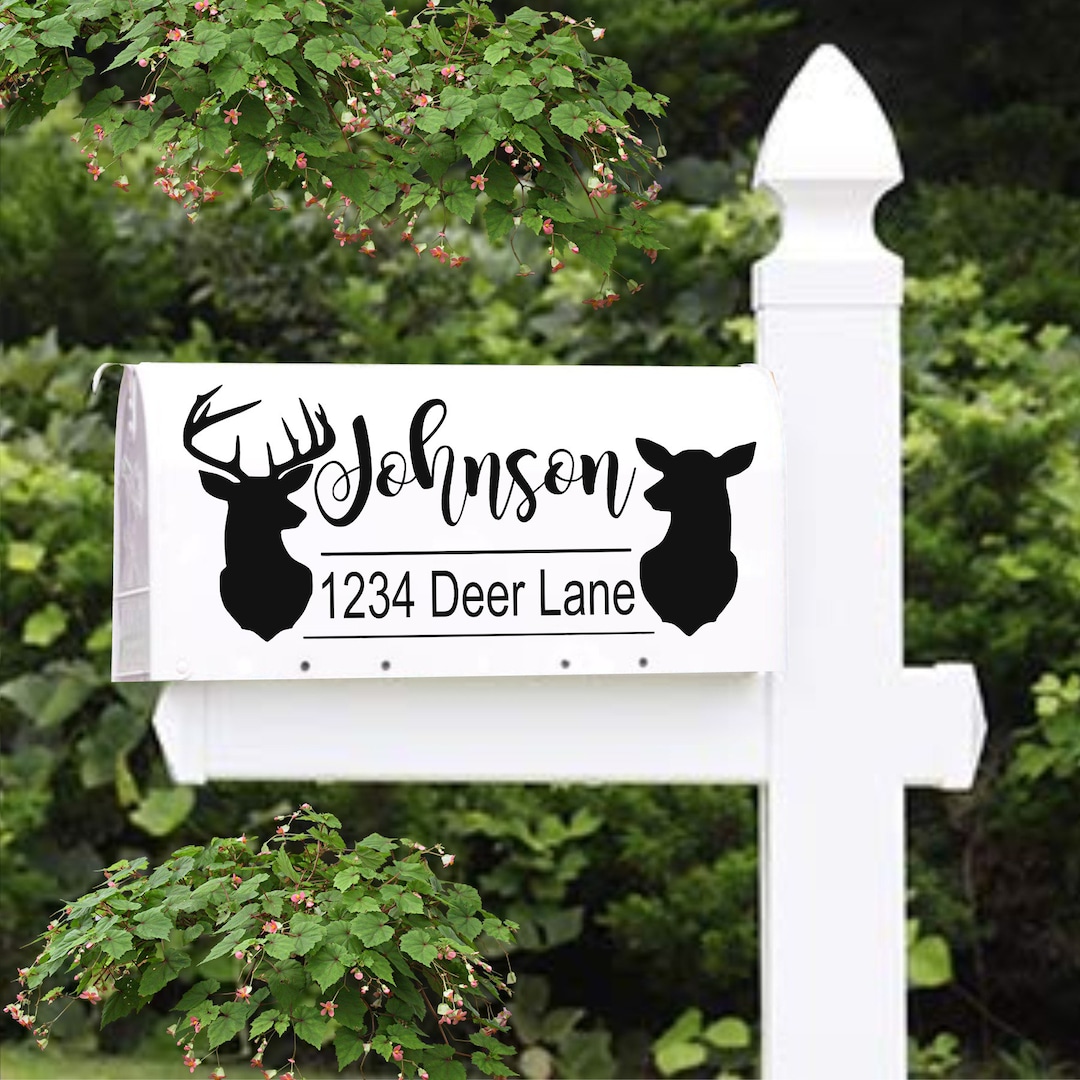 Deer Mailbox SVG, Custom Last Name SVG, Street Address, House Numbers ...
