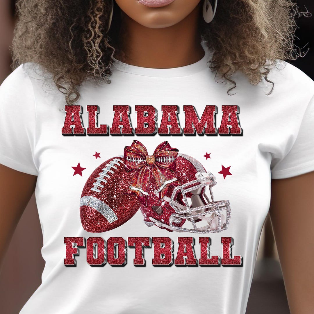 Alabama Football Glitter PNG, Crimson Tide Sparkle Helmet & Bow ...