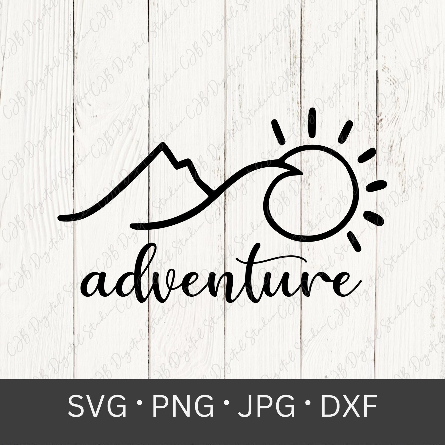 Mountain Adventure SVG, Mountain Sun Ocean PNG, Adventure, Cricut Cut ...