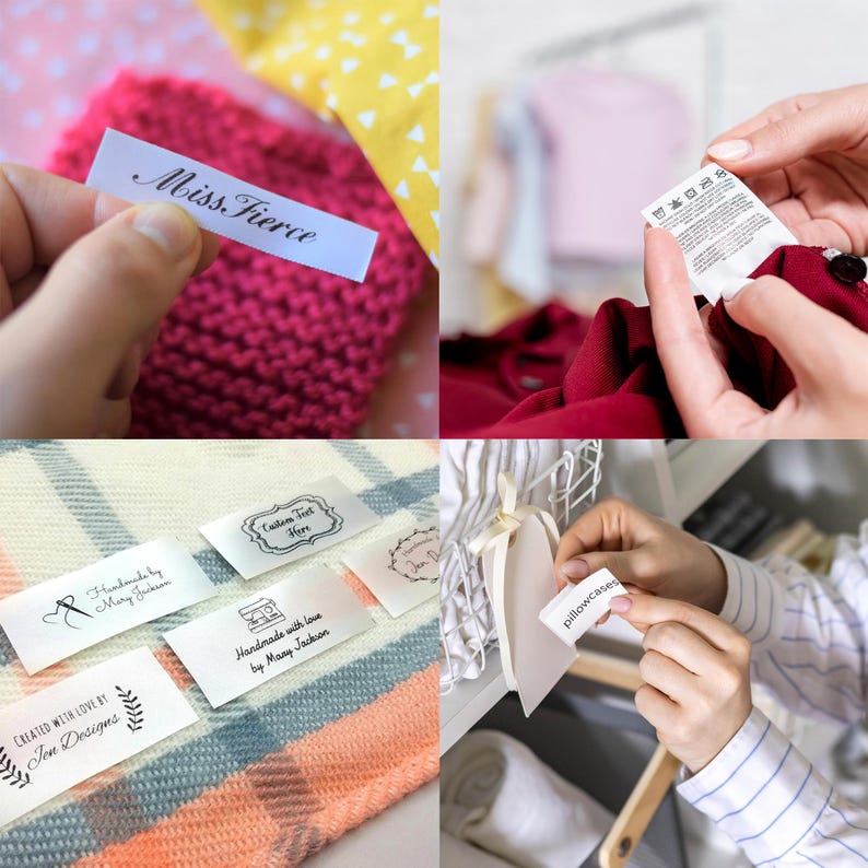 Customized Satin Sewing Care Label for Clothing, Accessories Garment ...