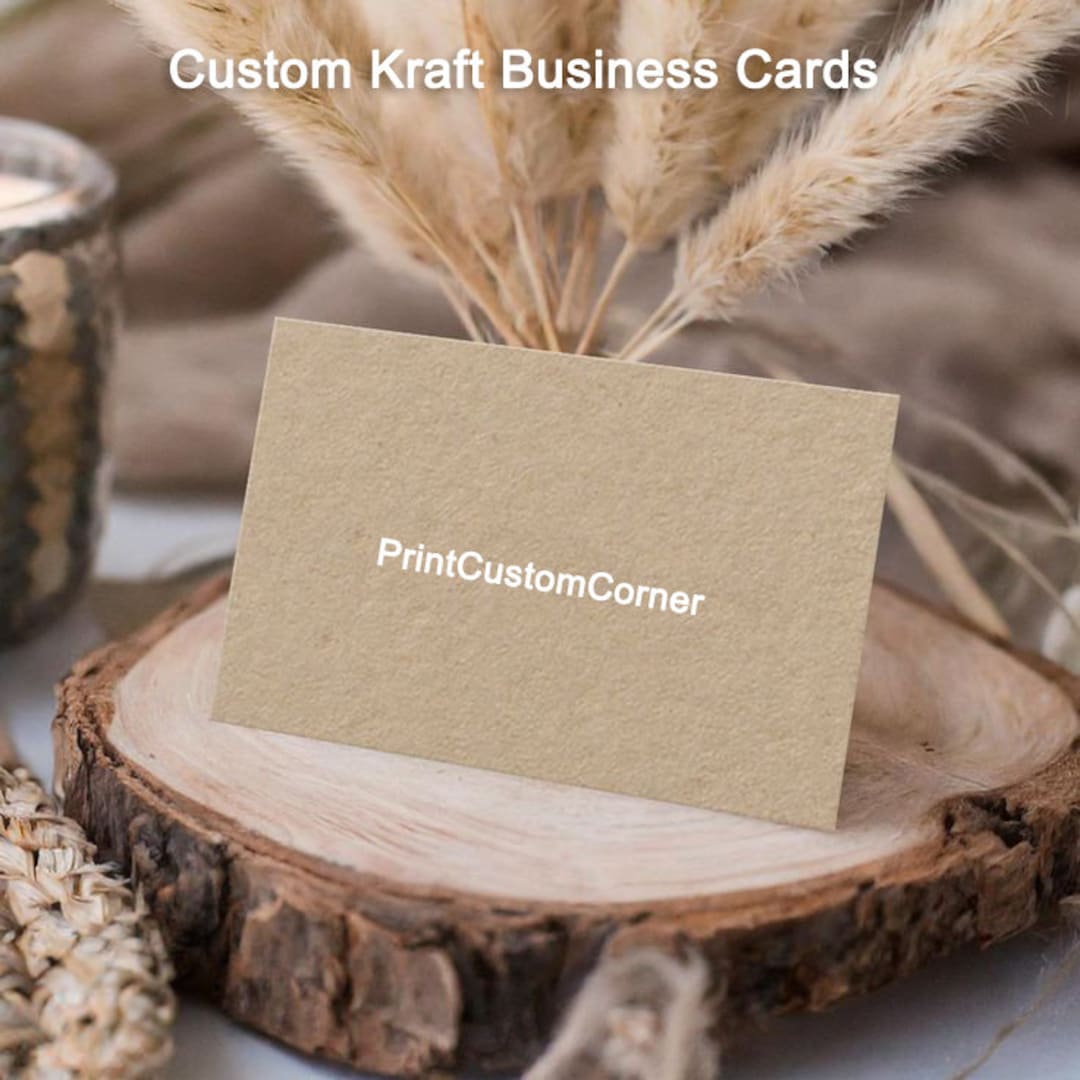 2"×3.5" Personalized Recycled Kraft Paper Business Cards, Printable ...