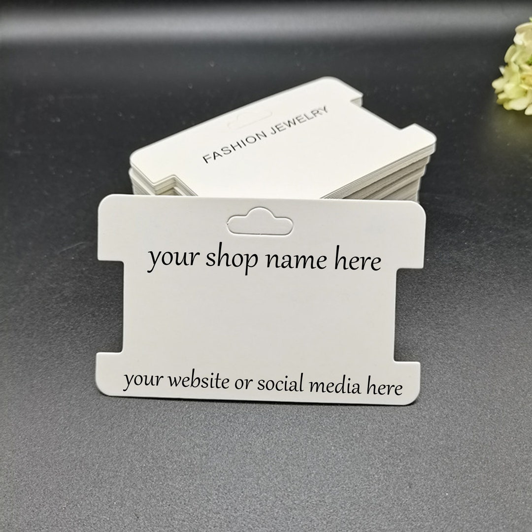 Custom Jewelry Display Cards 3.9"x2.3"-your Own Wording or Shop Name ...