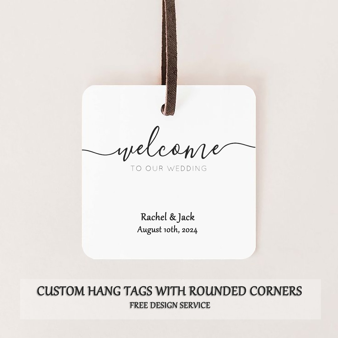 Personalized 2.3"x2.3" Square Hang Tags With Rounded Corners, Custom ...