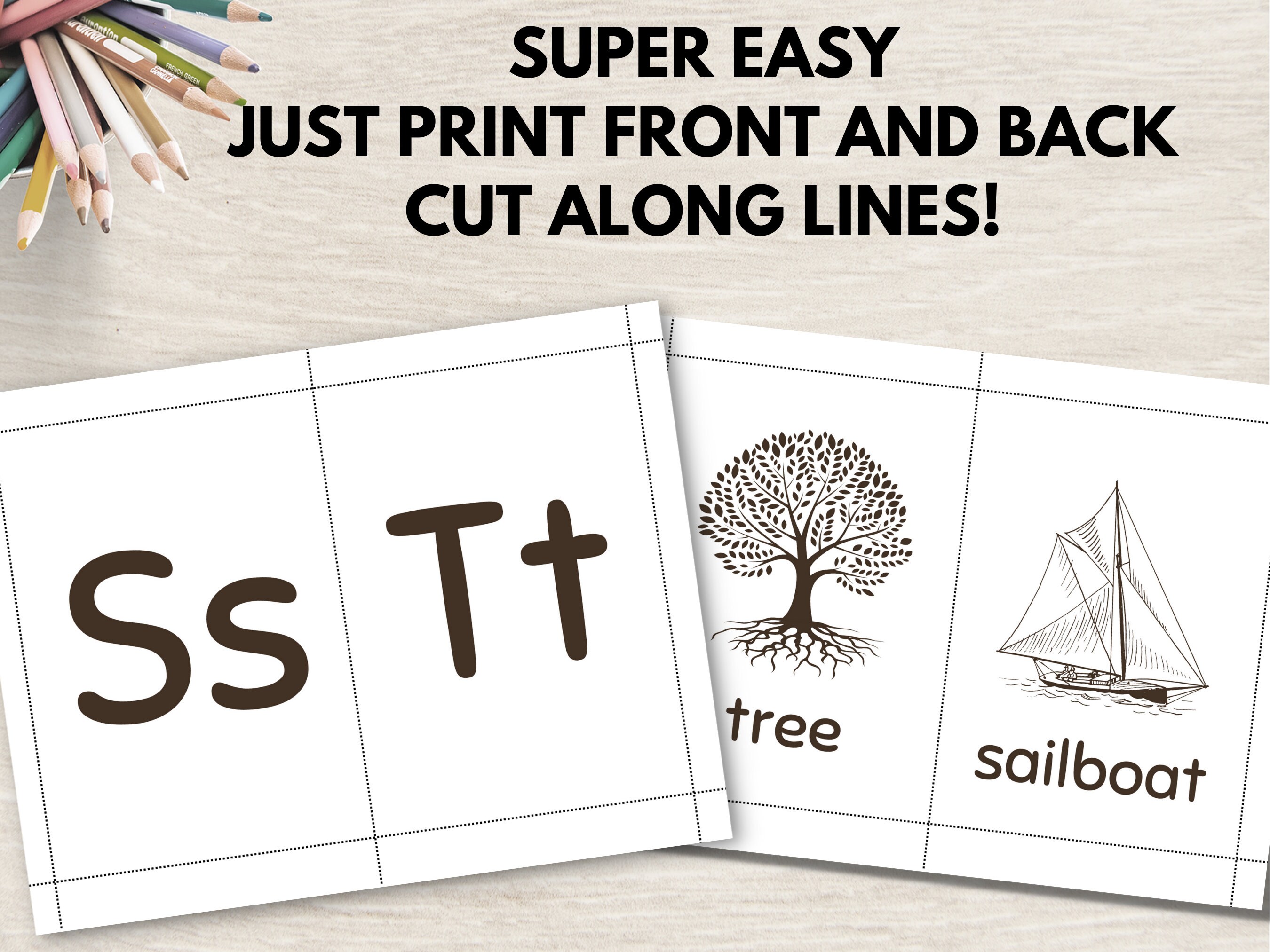 Minimalist Flashcard Gift for Homeschool Mom Montessori Alphabet ...