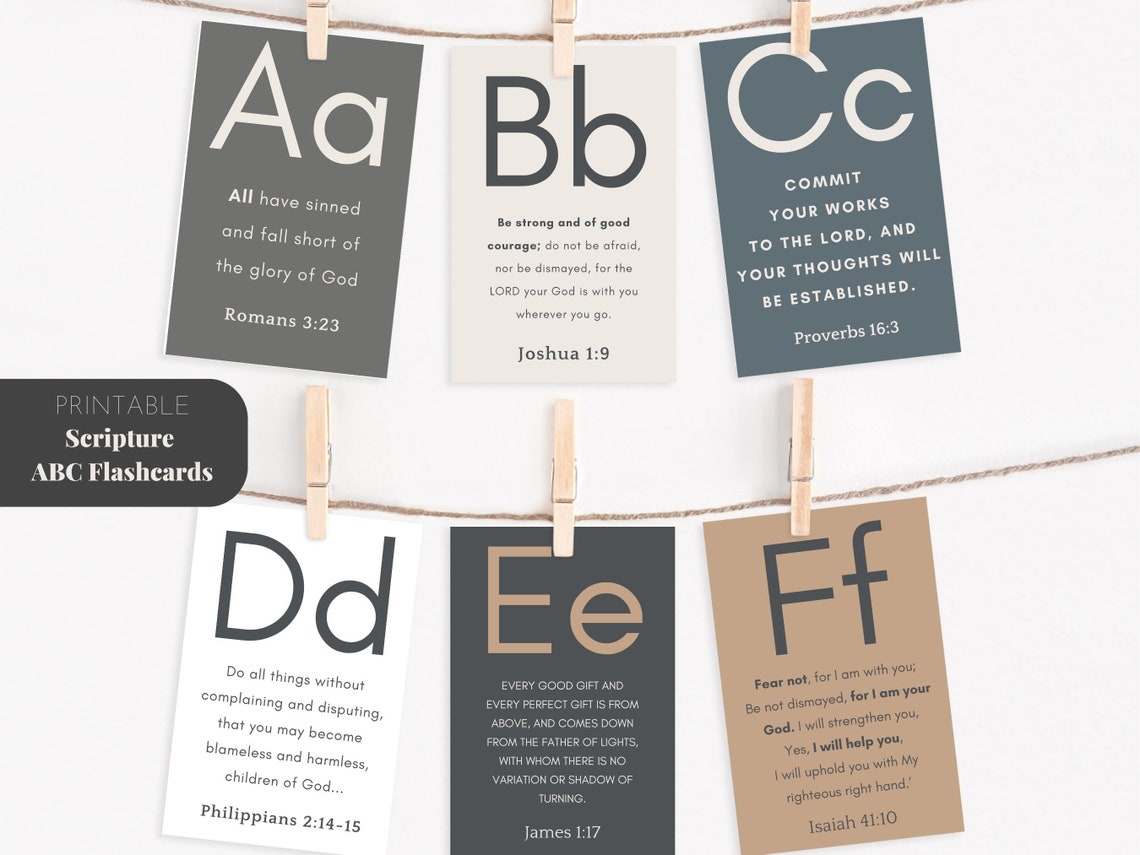 Printable Kids Bible Verse Cards Kids Scripture Cards Preschool ...