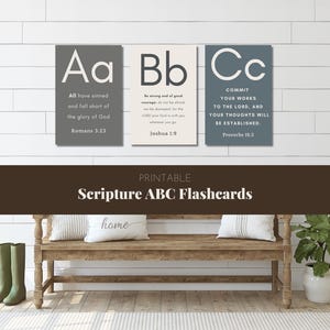 Printable Kids Bible Verse Cards Scripture Cards Preschool Alphabet ...