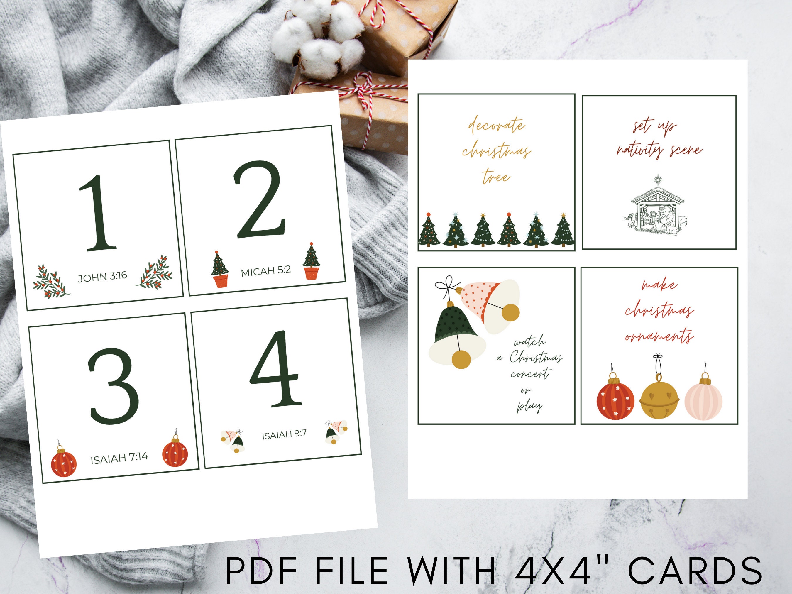 Christmas Countdown for Kids L Advent Calendar Cards L Activity ...