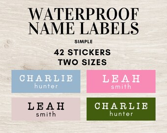 Simple Name Stickers - Etsy