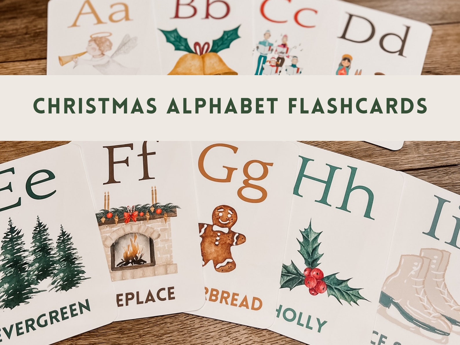 Christmas Alphabet Flashcards L Nursery Wall Art Alphabet L - Etsy