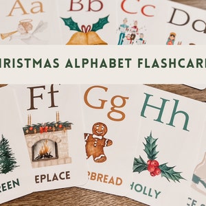 Christmas Alphabet Flashcards L Nursery Wall Art Alphabet L - Etsy